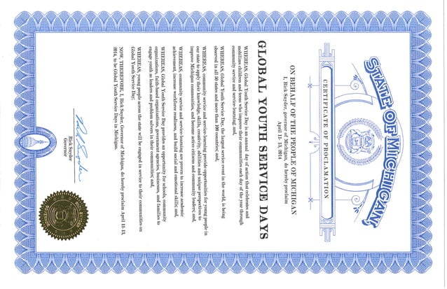 Global Youth 2014 Proclamation-Writing sample | PDF