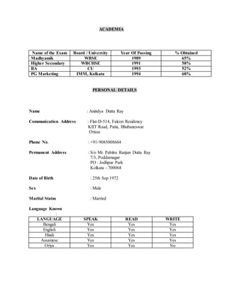 Anindya Dutta Ray | DOCX