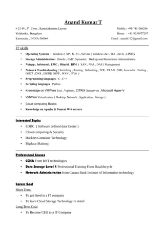 resume .anand | PDF