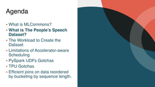 Creating an 86,000 Hour Speech Dataset with Apache Spark and TPUs | PPT