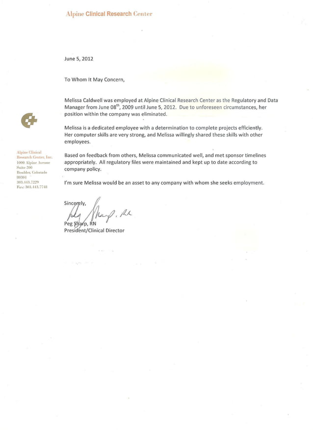 Alpine Letter of Recomendation 001 | PDF