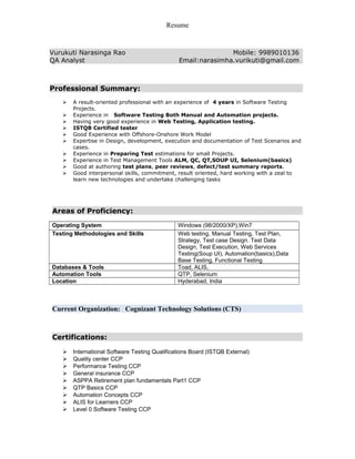 Resume_QA Analyst_Projects__VurukutiNarasingaRao | DOC