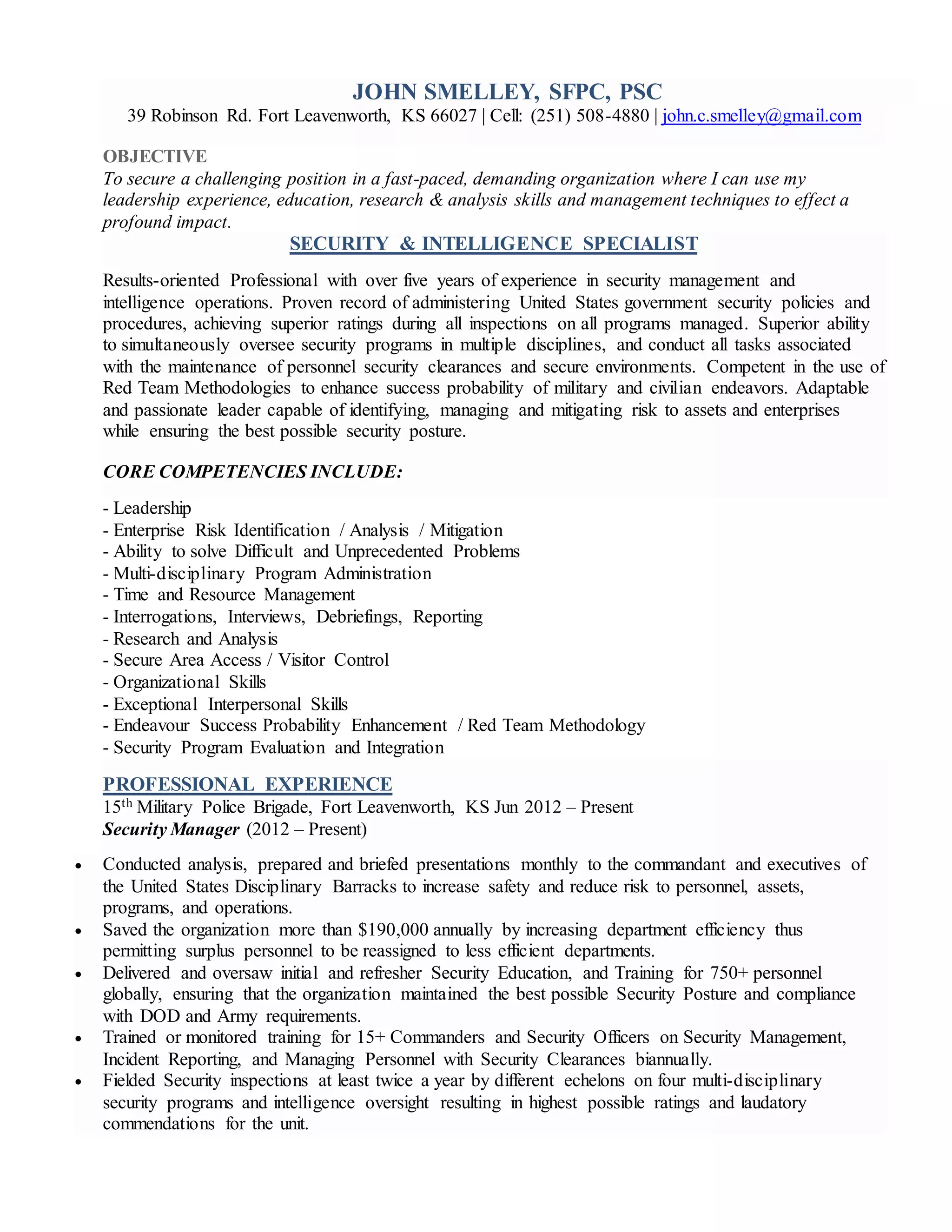 Resume - John Smelley | DOCX