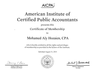 AICPA membership certificate | PPT