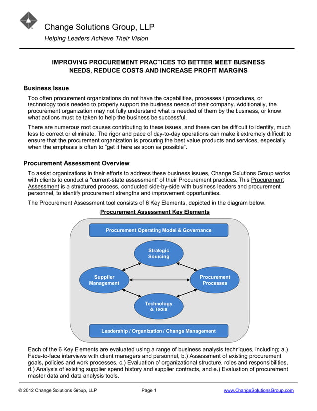 Procurement Assessment | PDF