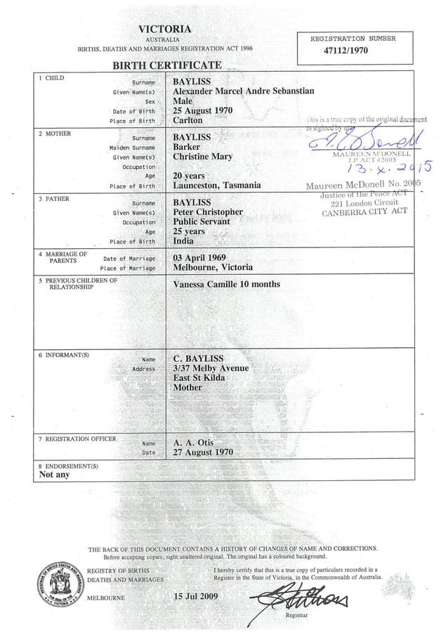 BIRTH CERTIFICATE:PROOF OF NAME CHANGE | PDF