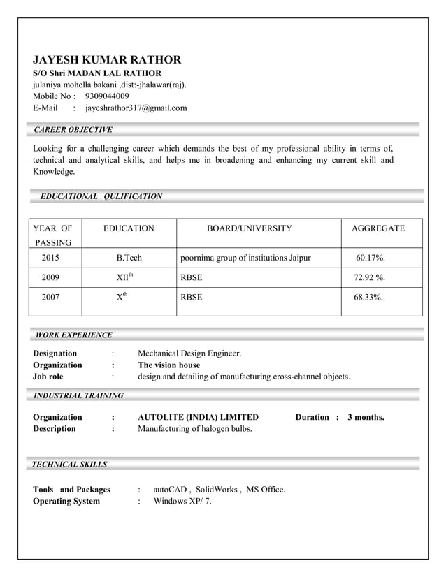 jayesh resume | PDF