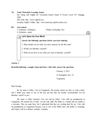 LESSON PLAN INDIKATOR 2 (INTRODUCING) | PDF