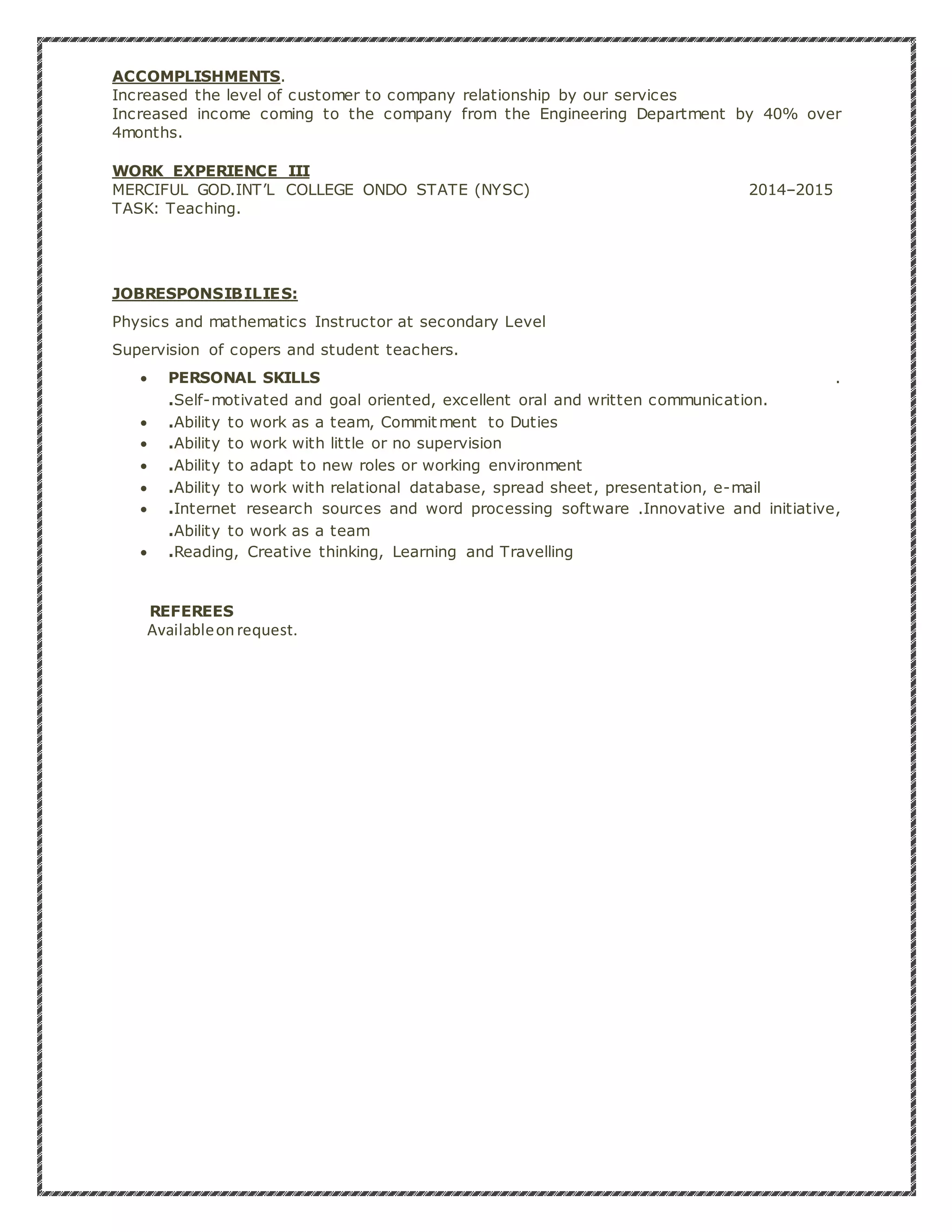 SYLVESTER OHIRI CV | DOCX