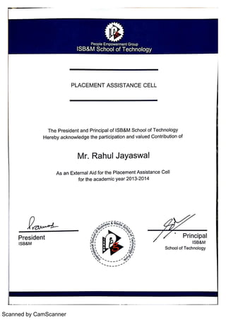 Placement Certificate | PDF