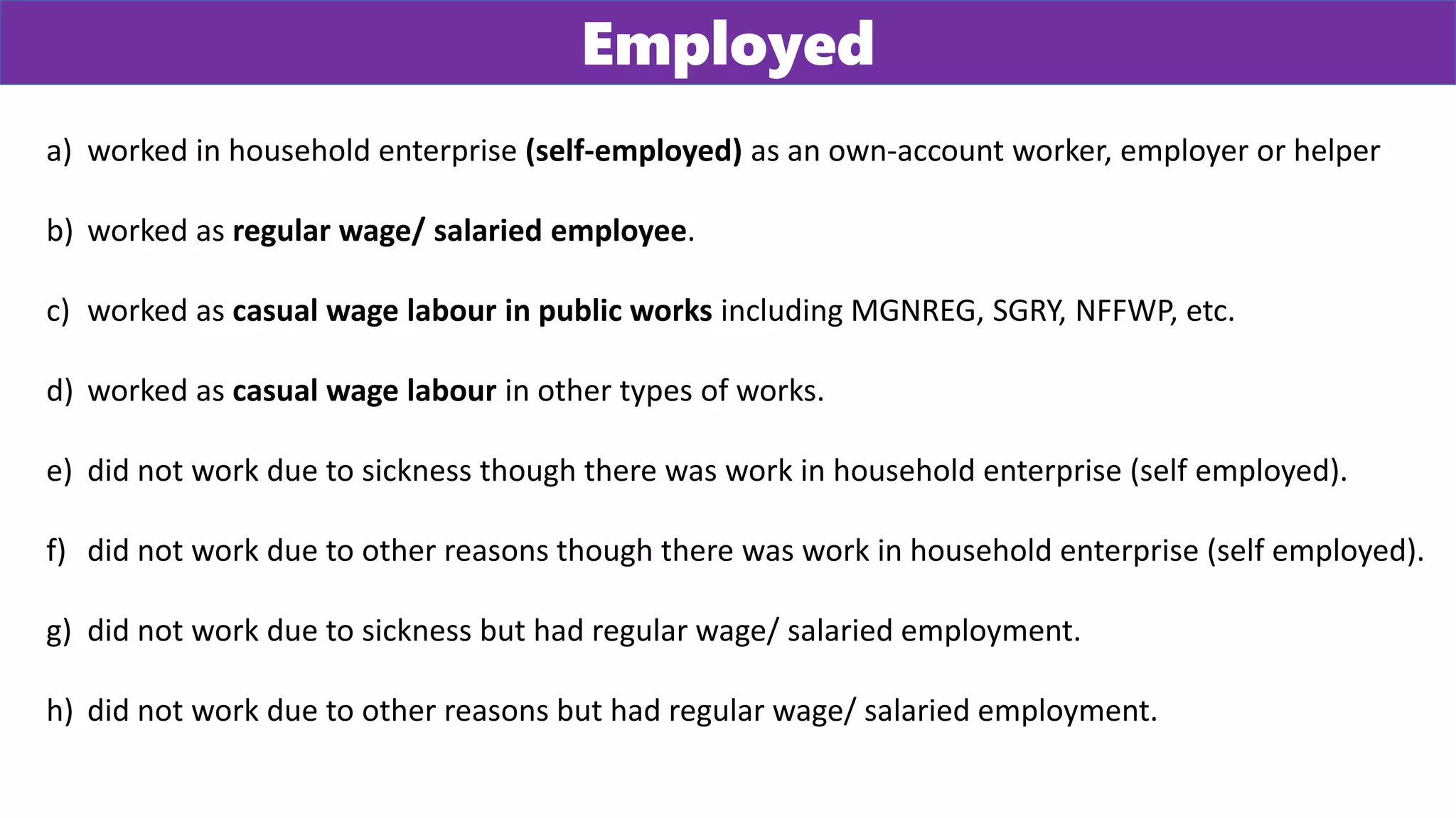 Employment, Unemployment, Labour Force Participation | PPTX