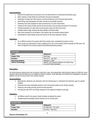 Curriculum Vitae - Dinesh Babu S V | PDF