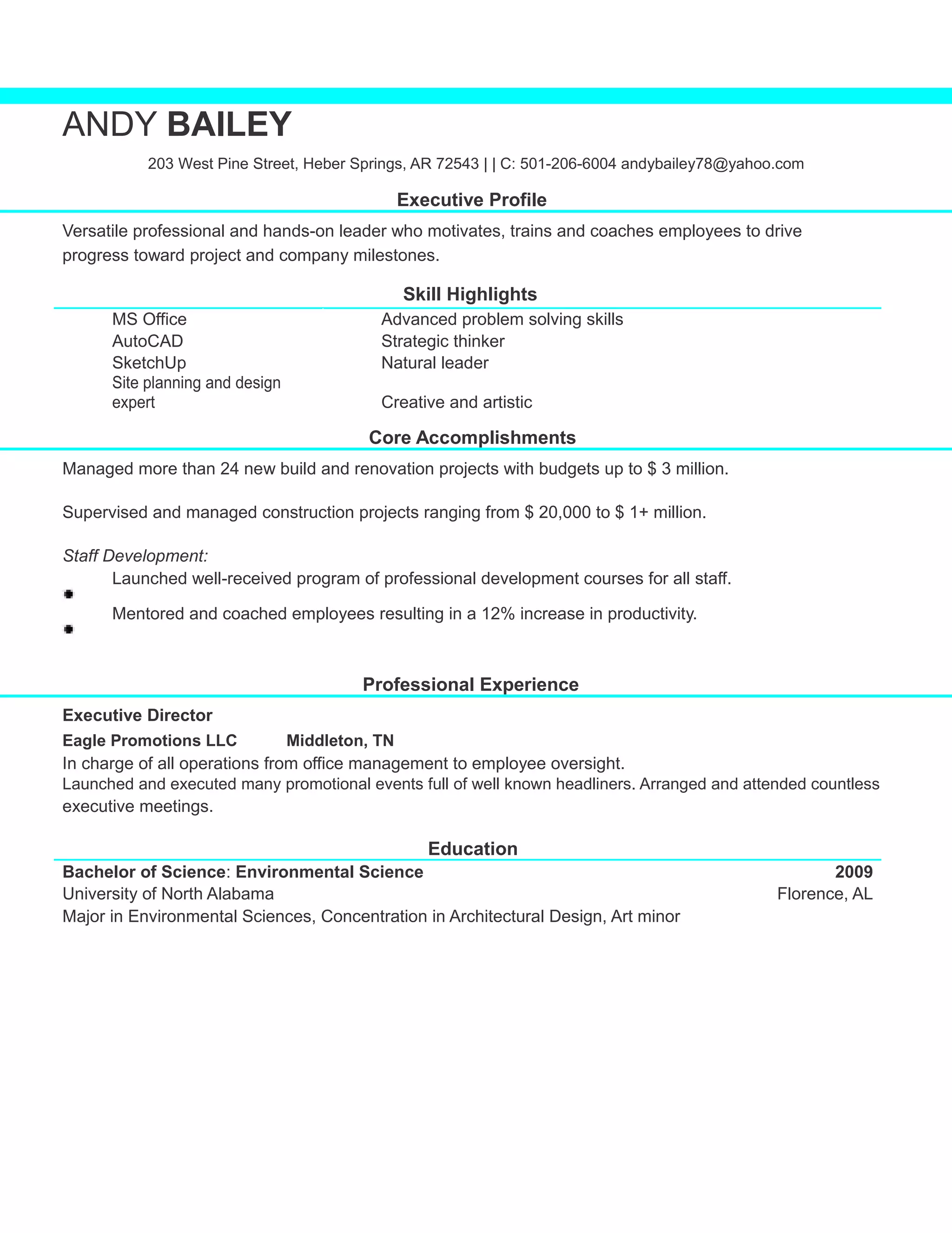 Andy Bailey Resume | PDF