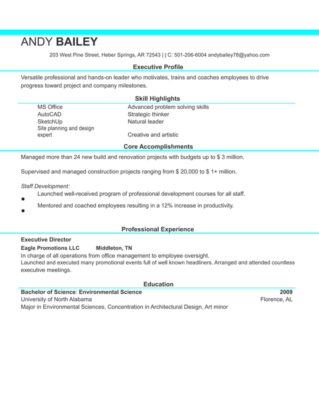 Andy Bailey Resume | PDF