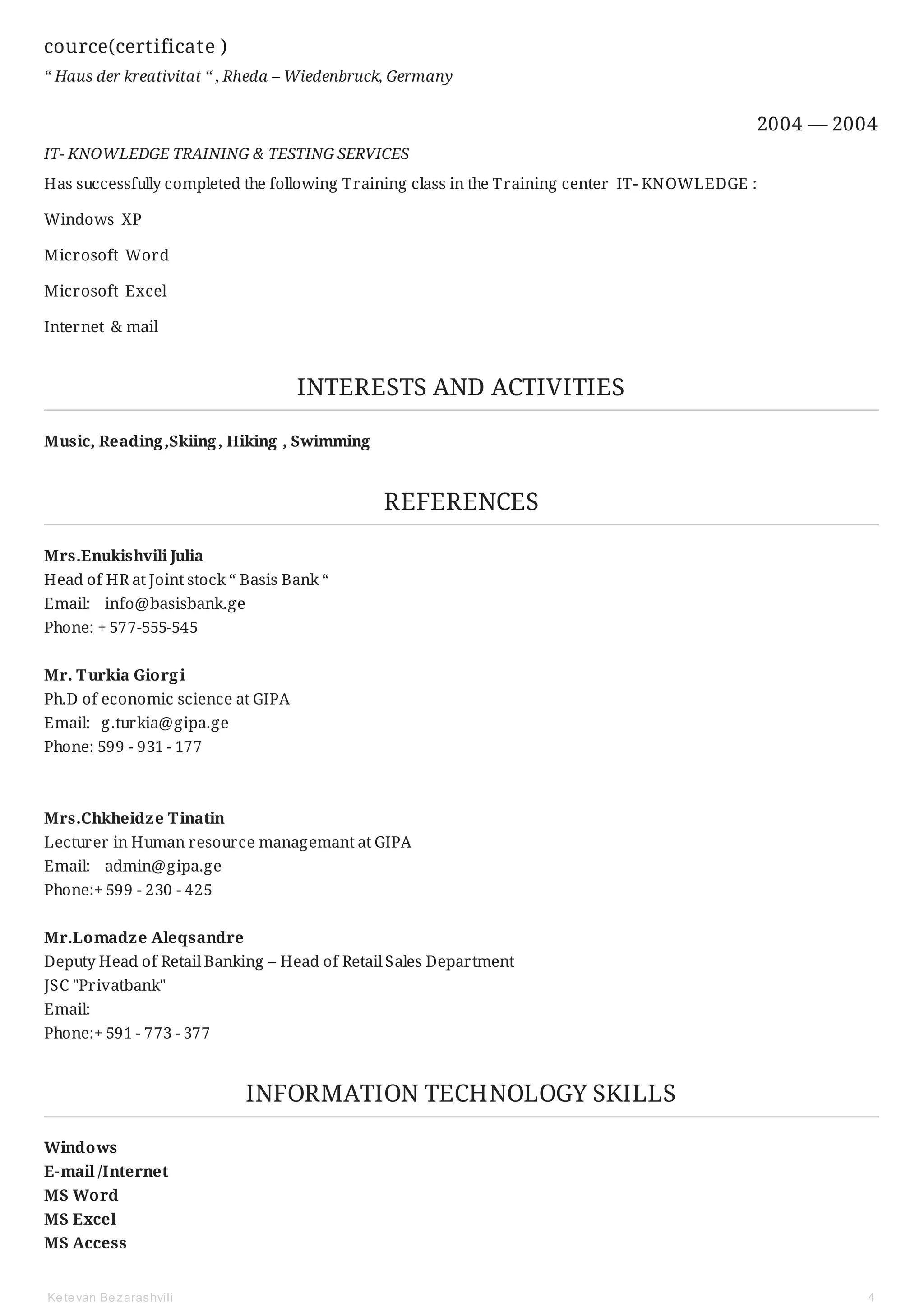 KATE CV | PDF