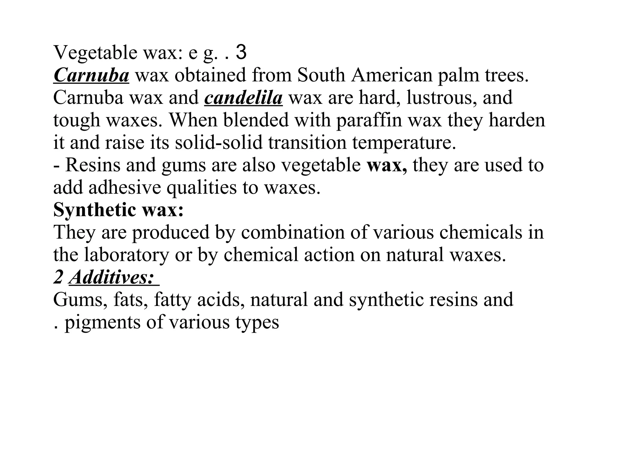 Waxes | PPT