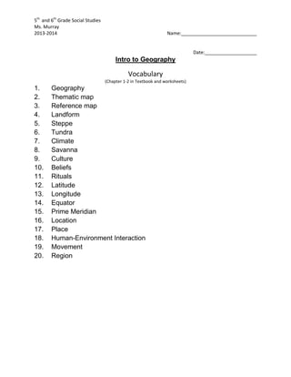 56 geog vocabulary | PDF