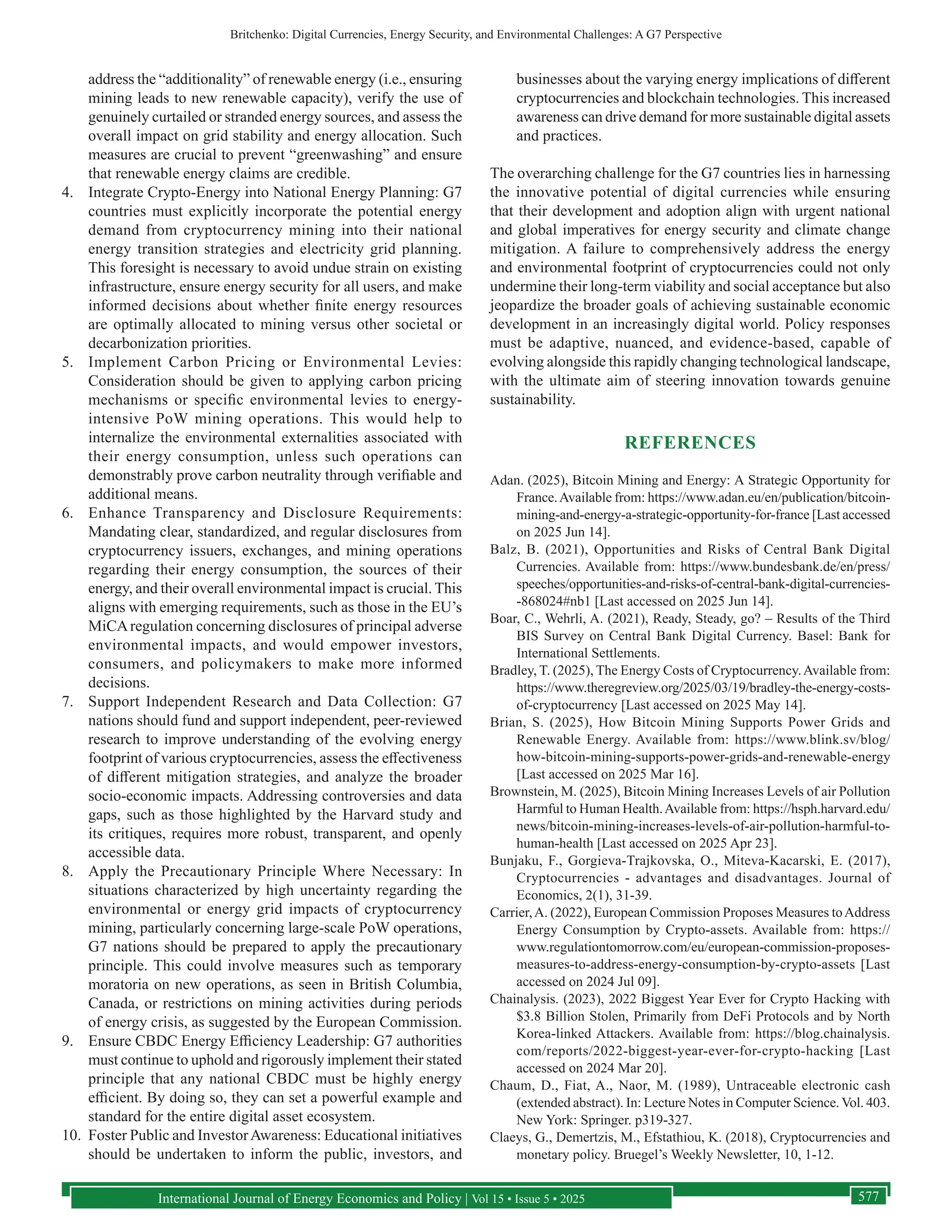 Digital Currencies, Energy Security, and Environmental Challenges: A G7 ...