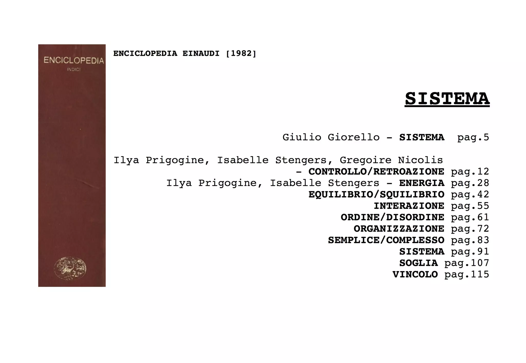 Sistema - Enciclopedia Einaudi [1982] | PDF