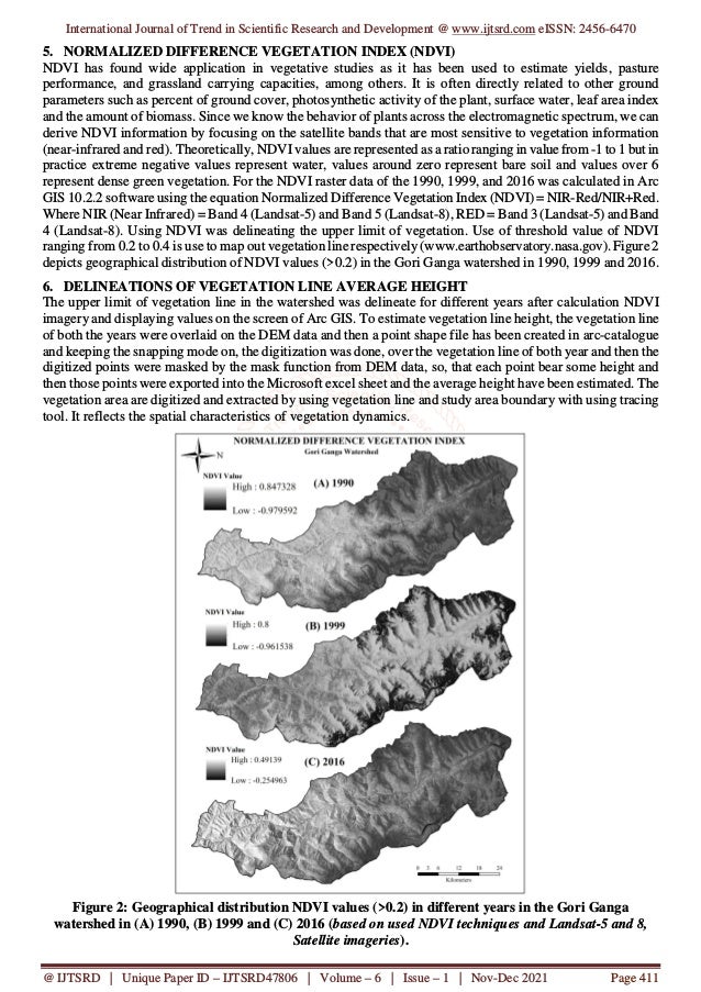 Spatio Temporal Change of Vegetation Line in the Gori Ganga Watershed ...