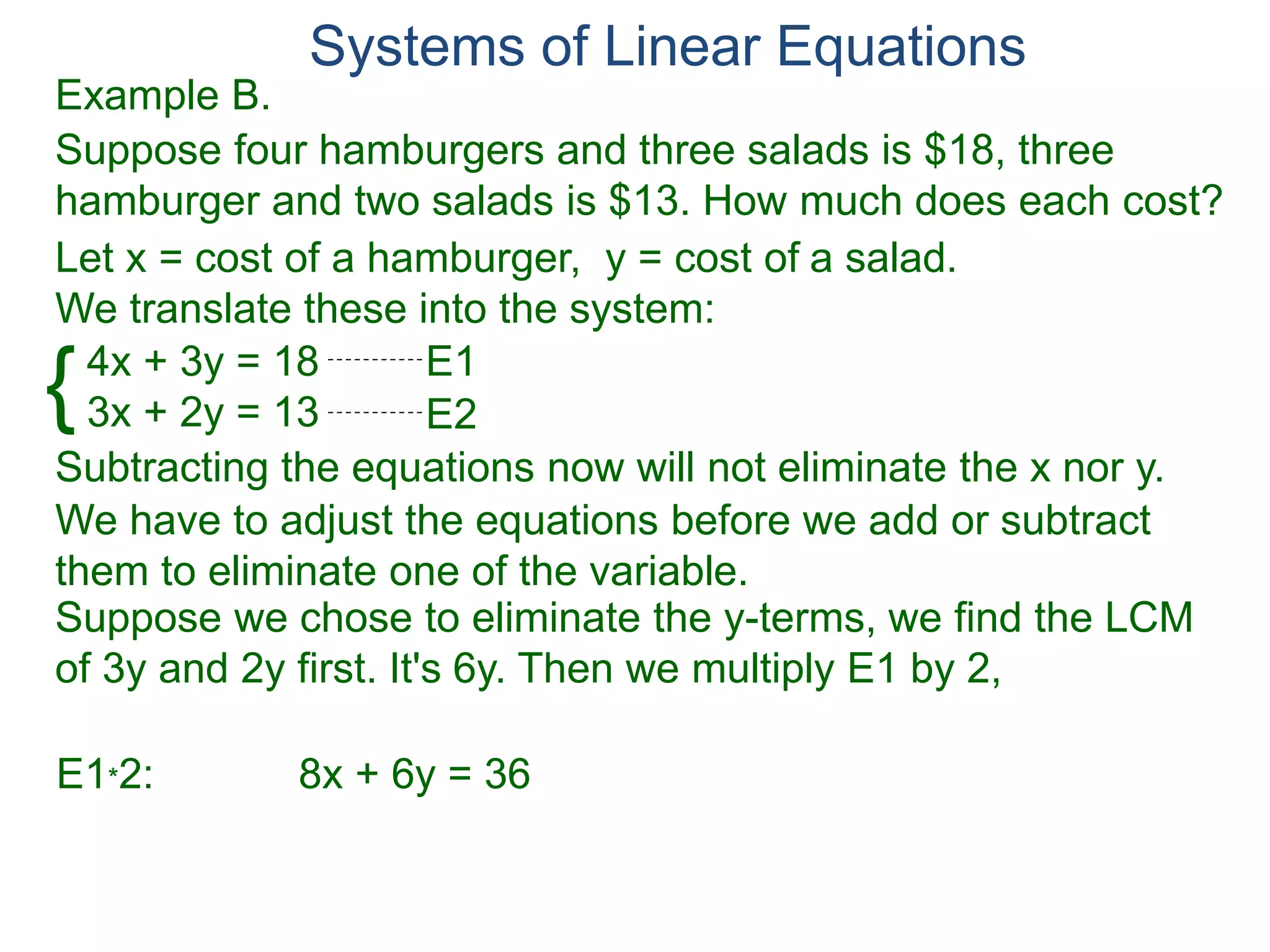 56 system of linear equations | PPTX