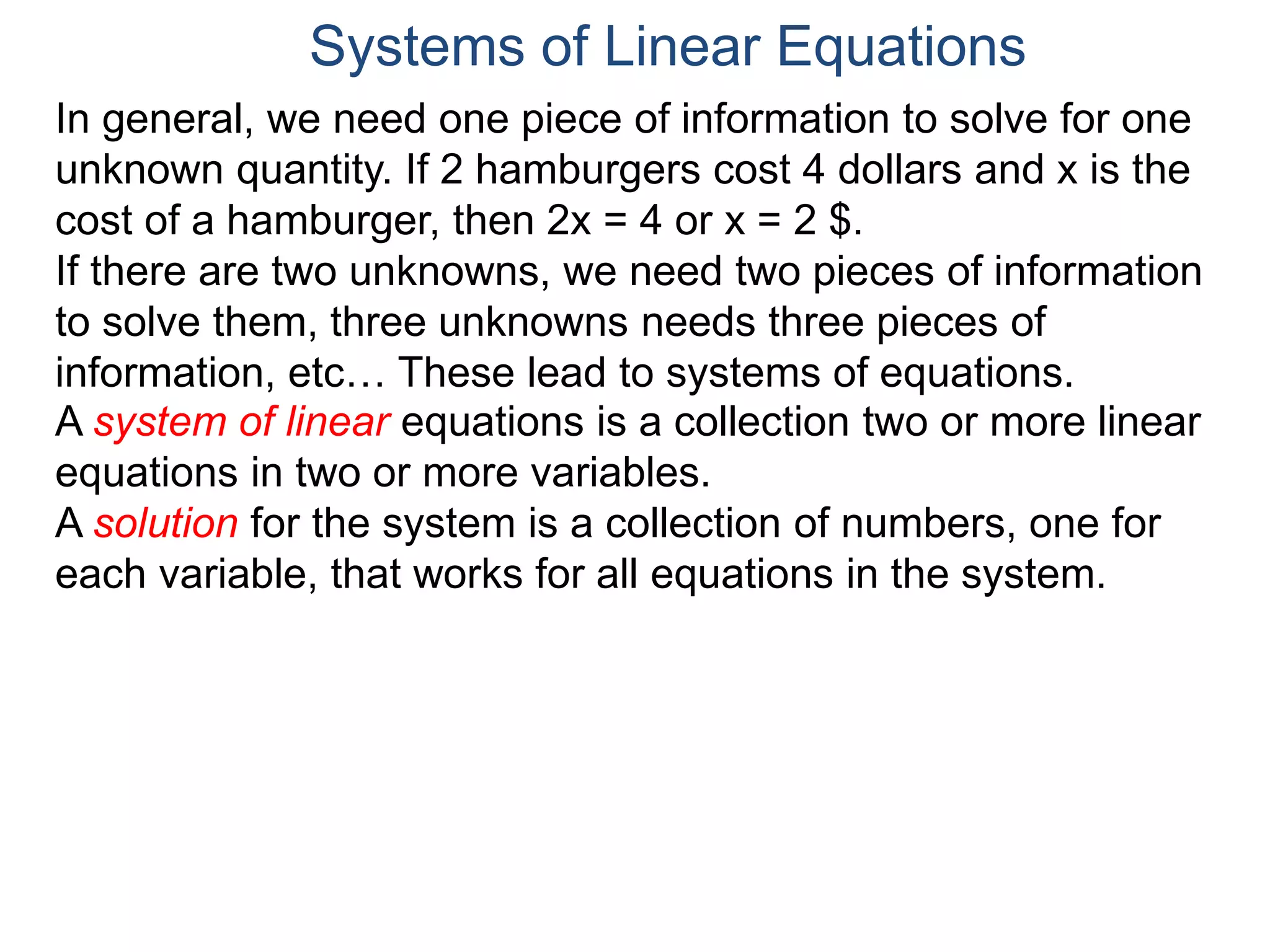 56 system of linear equations | PPTX