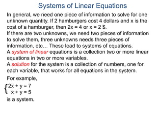 56 system of linear equations | PPTX