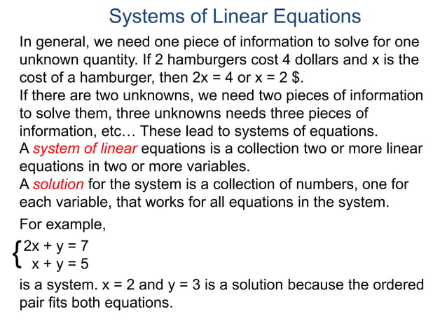 56 system of linear equations | PPTX
