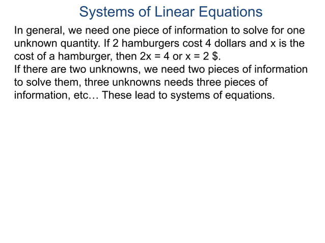 56 system of linear equations | PPTX