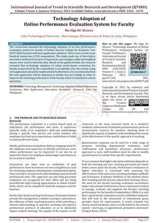 Technology Adoption of Online Performance Evaluation System for Faculty ...
