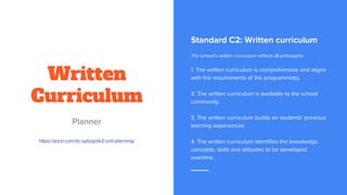 Curriculum planning PYP session 1 | PPT