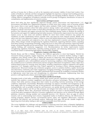 Enhancing Street Food Safety in Kampala: Current Challenges and Future ...