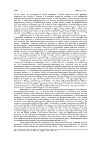 Increasing learning innovation through developing teachers’ basic abilities in professional ...