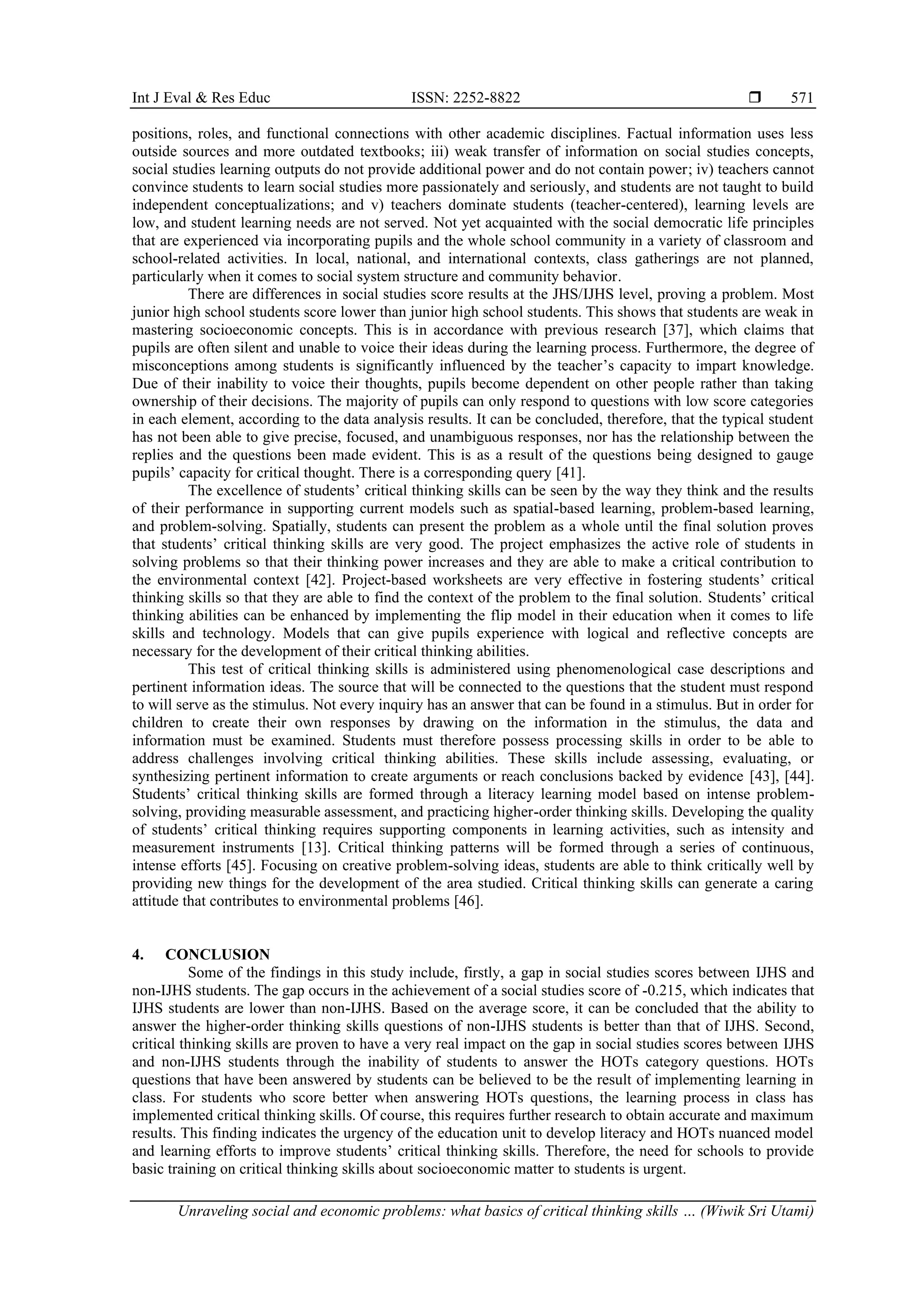 Unraveling social and economic problems: what basics of critical ...