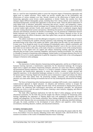 Bridging technology and humanity: humanizing online pedagogy in digital ...
