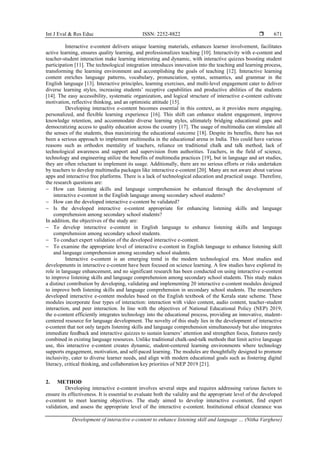 Development of interactive e-content to enhance listening skill and ...