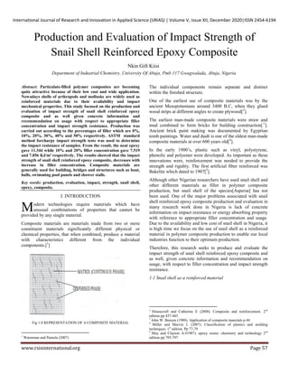 Production and Evaluation of Impact Strength of Snail Shell Reinforced Epoxy Composite | PDF ...