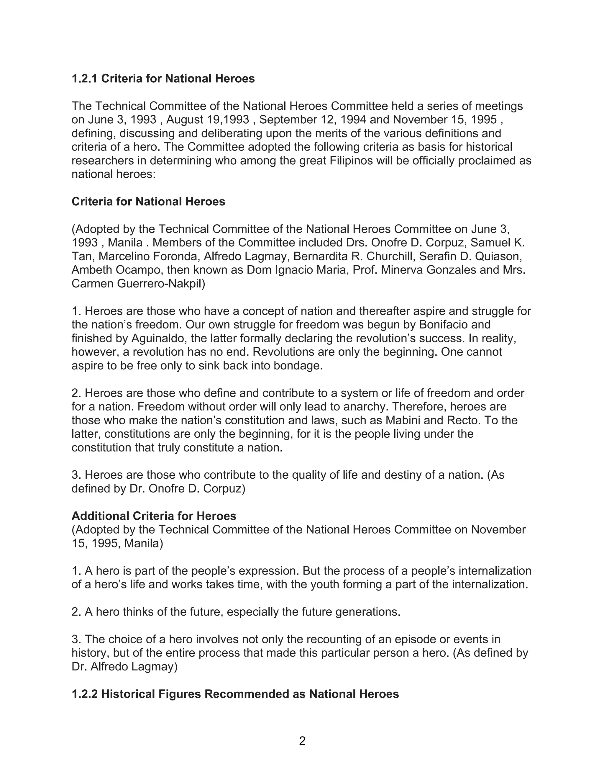 NCCA Selection and Proclamation of National Heroes | PDF