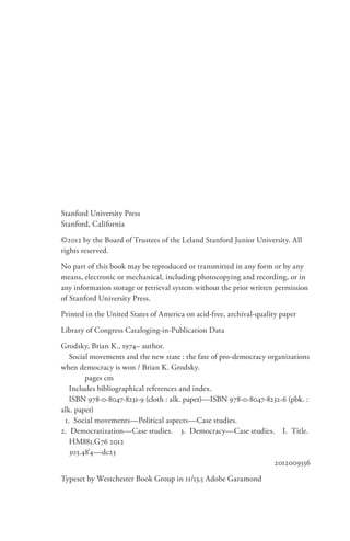 Social Movements And The New State The Fate Of Prodemocracy ...