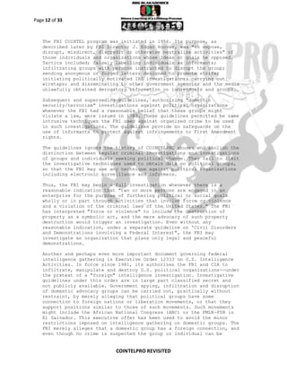 COINTELPRO REVISITED-FBI Domestic Intelligence Activities... | PDF