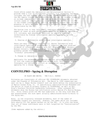 COINTELPRO REVISITED-FBI Domestic Intelligence Activities... | PDF