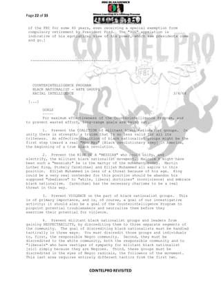 COINTELPRO REVISITED-FBI Domestic Intelligence Activities... | PDF