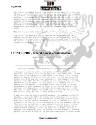 COINTELPRO REVISITED-FBI Domestic Intelligence Activities... | PDF