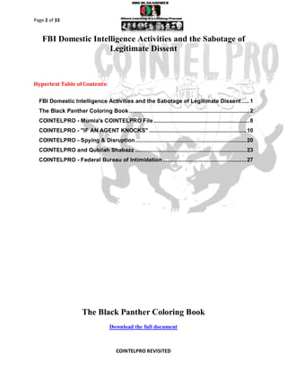 COINTELPRO REVISITED-FBI Domestic Intelligence Activities and the ...