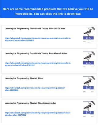 Learning Ios Programming From Xcode To App Store Third Edition Allan | PDF