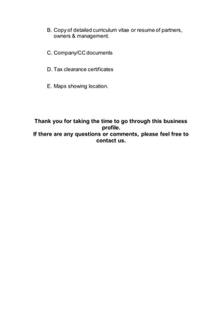 IDMA COMPANY PROFILE | DOCX