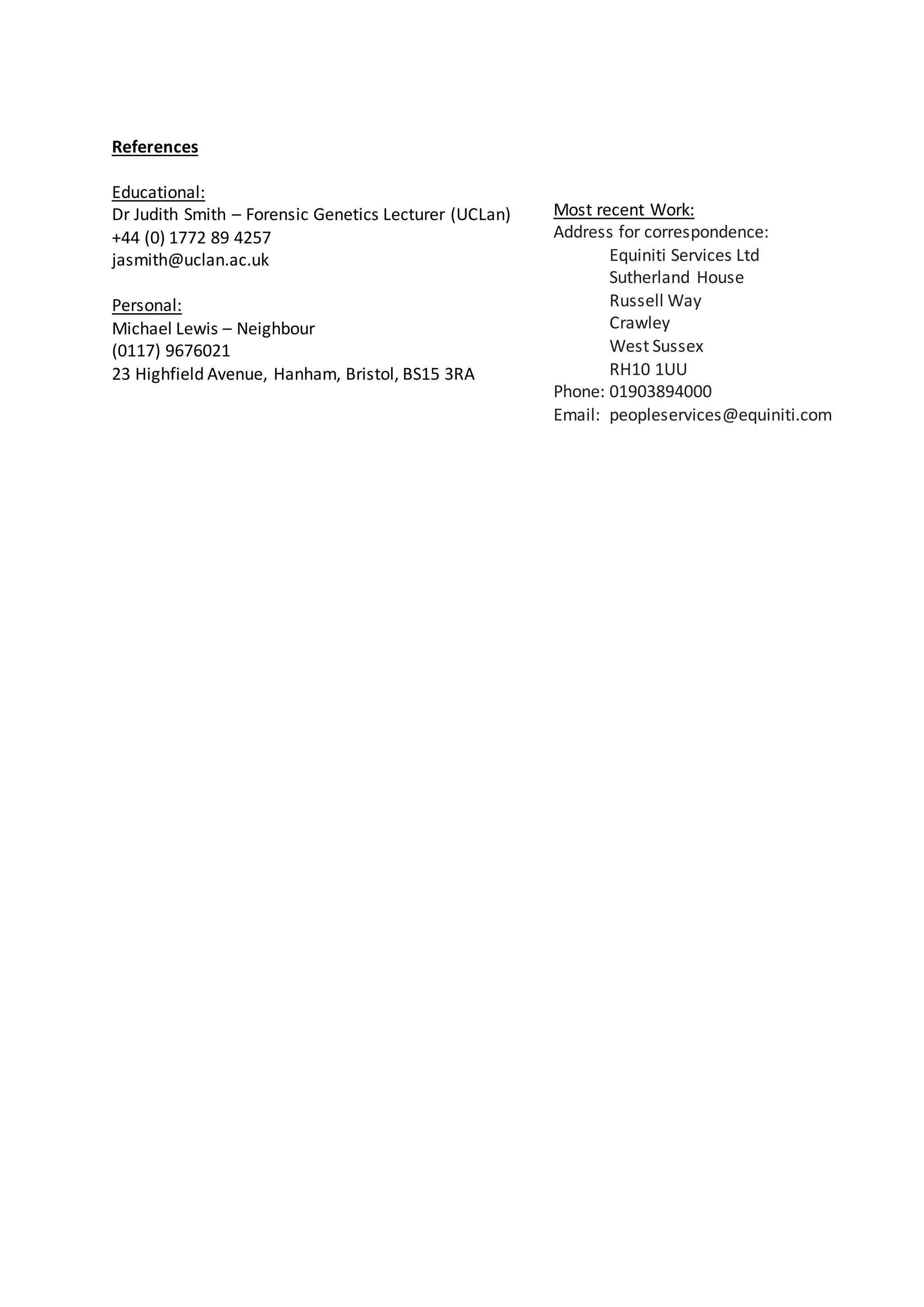 Stephanie Robson CV - Science | DOCX