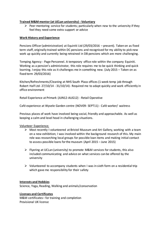 Stephanie Robson CV - Science | PDF