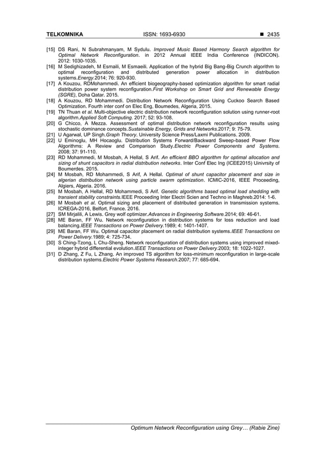 Optimum Network Reconfiguration using Grey Wolf Optimizer | PDF