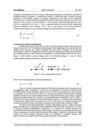 State-space averaged modeling and transfer function derivation of DC-DC boost converter for high ...